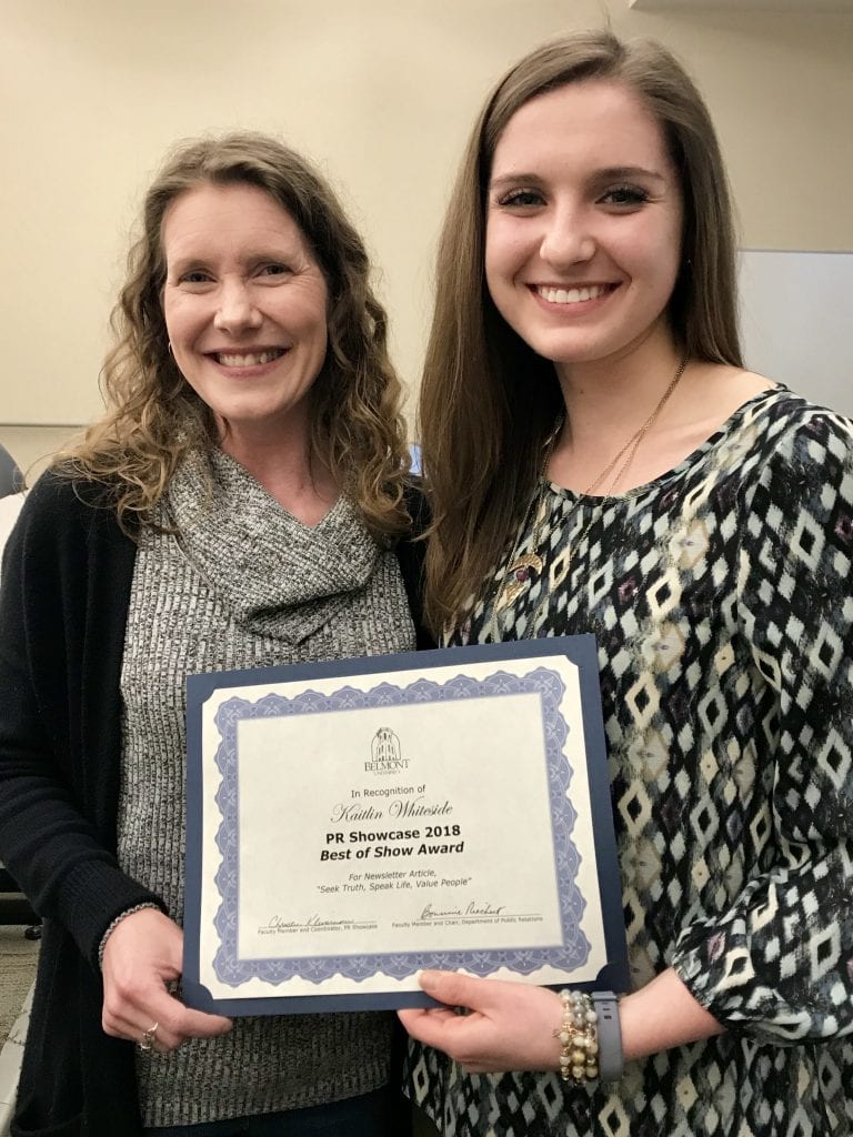 Public Relations Students Honored in PR Showcase | Belmont University ...